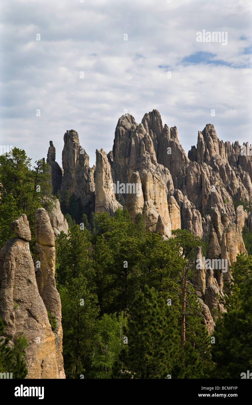 Cathedral Spires (granite spires) along the Needles Highway in the ...