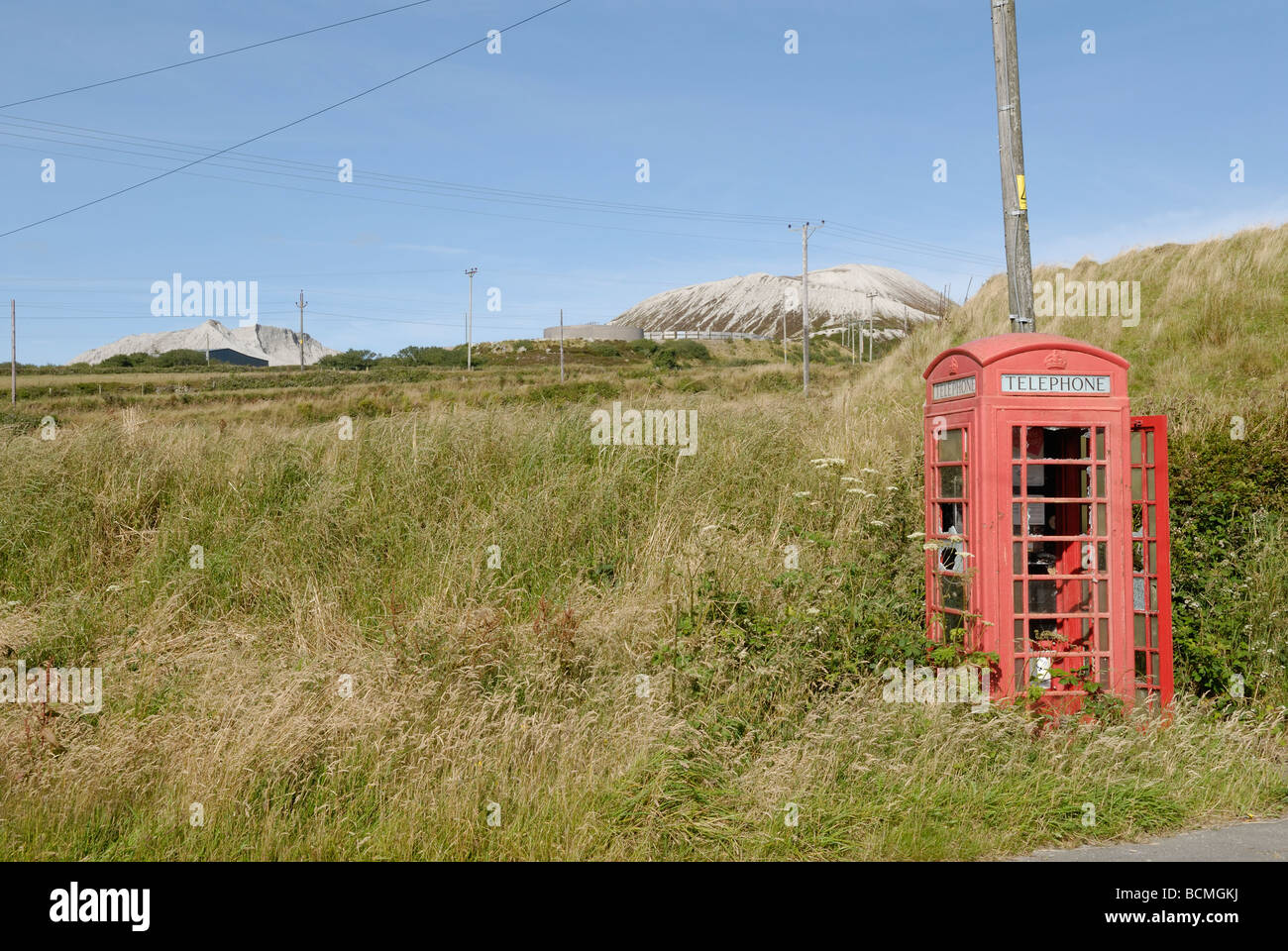 Abandoned and overgrown red telephone box in the landscape Stock Photo ...