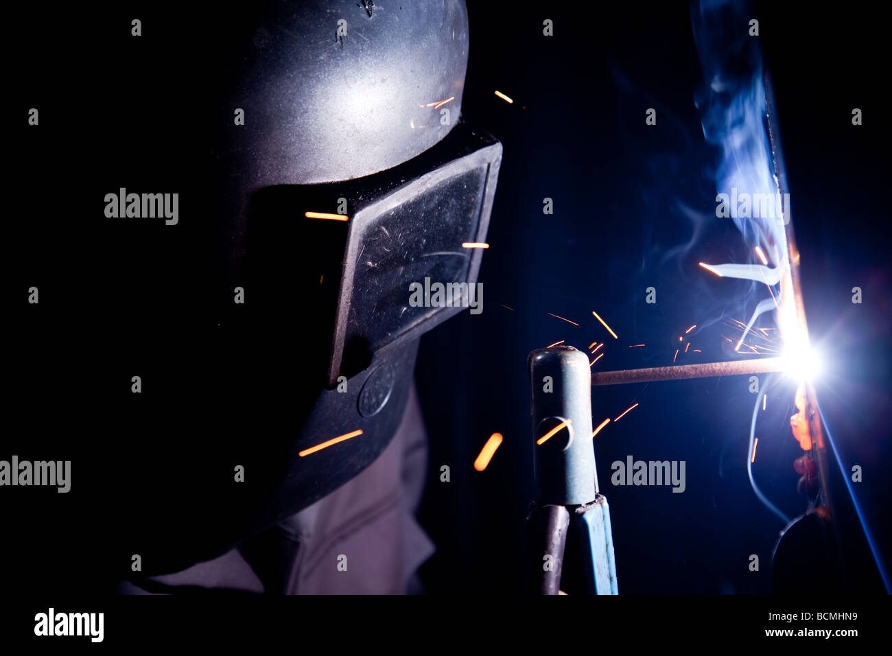Manual metal arc welding Stock Photo - Alamy