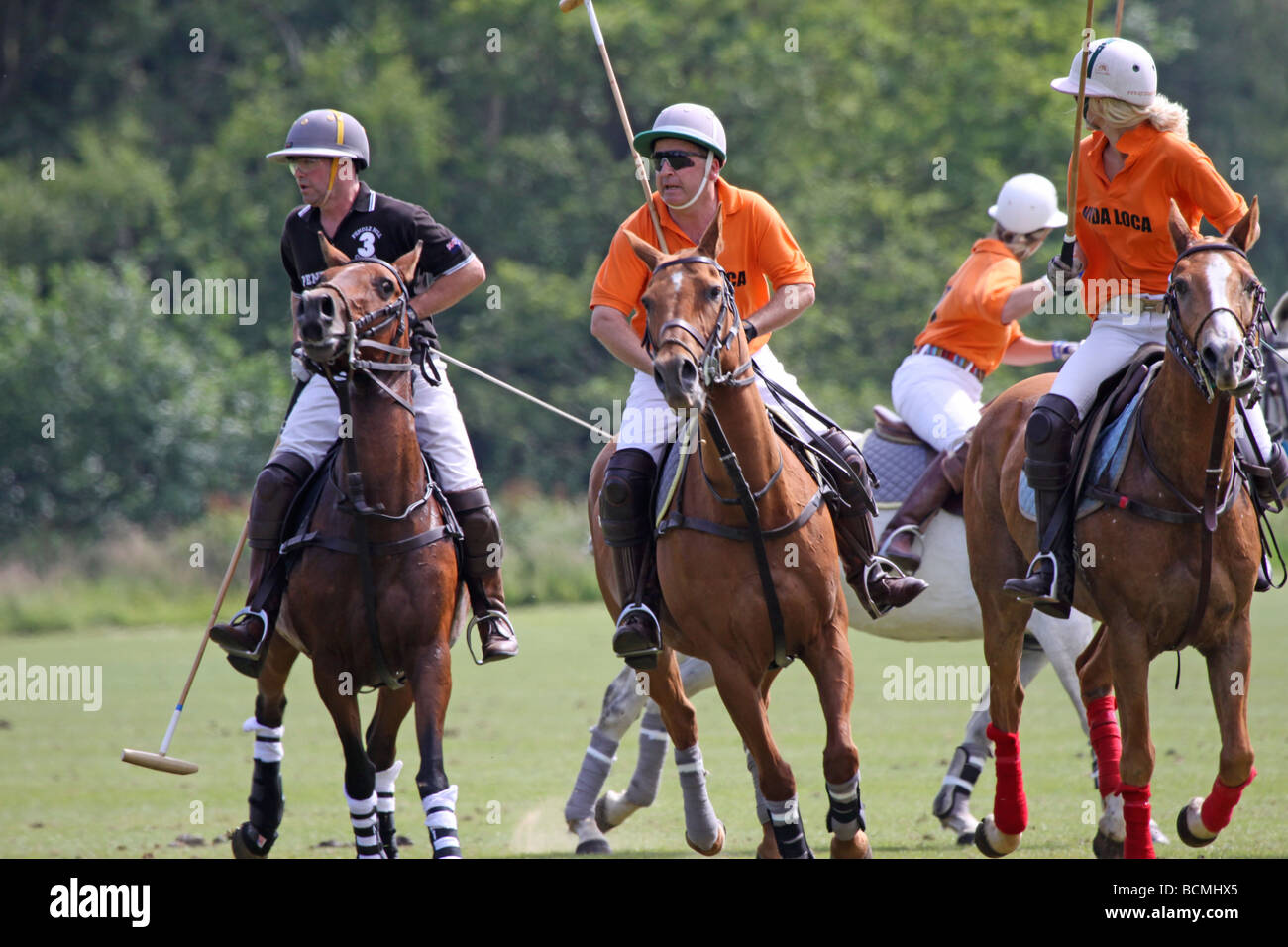 Riders playing polo Stock Photo - Alamy