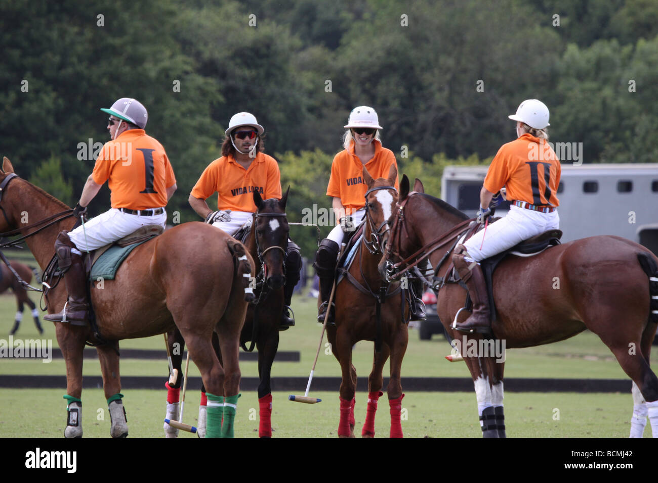 Polo team discussing tactics Stock Photo - Alamy
