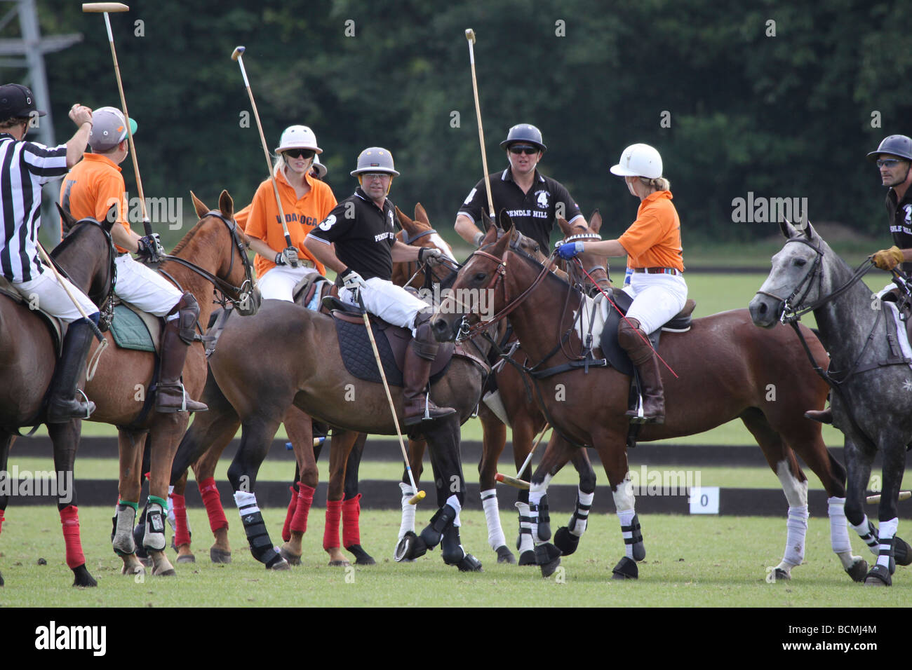 Riders playing polo Stock Photo - Alamy