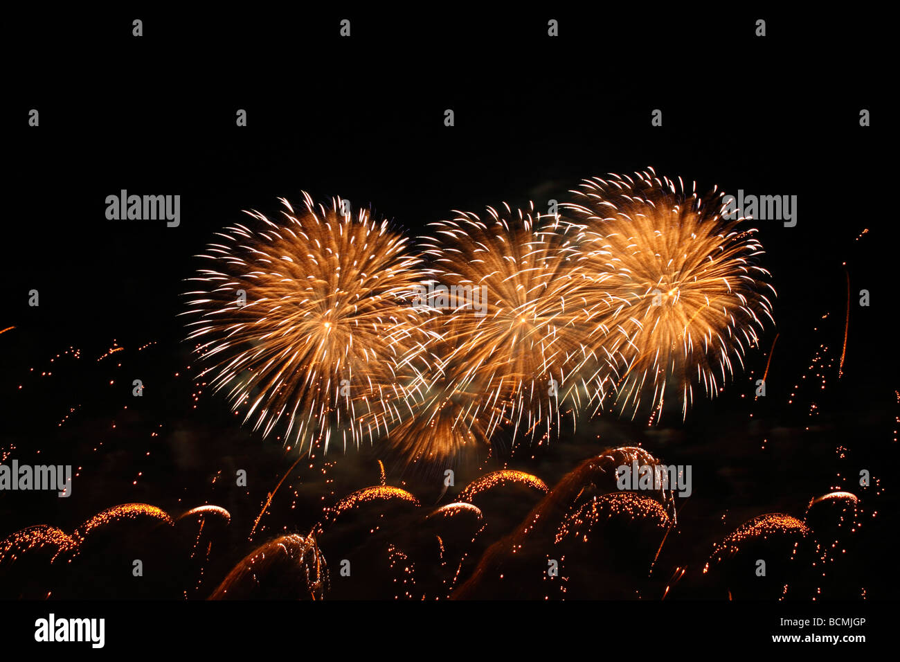 Berlin Fireworks during the Pyromusikale at the closed airport Berlin ...