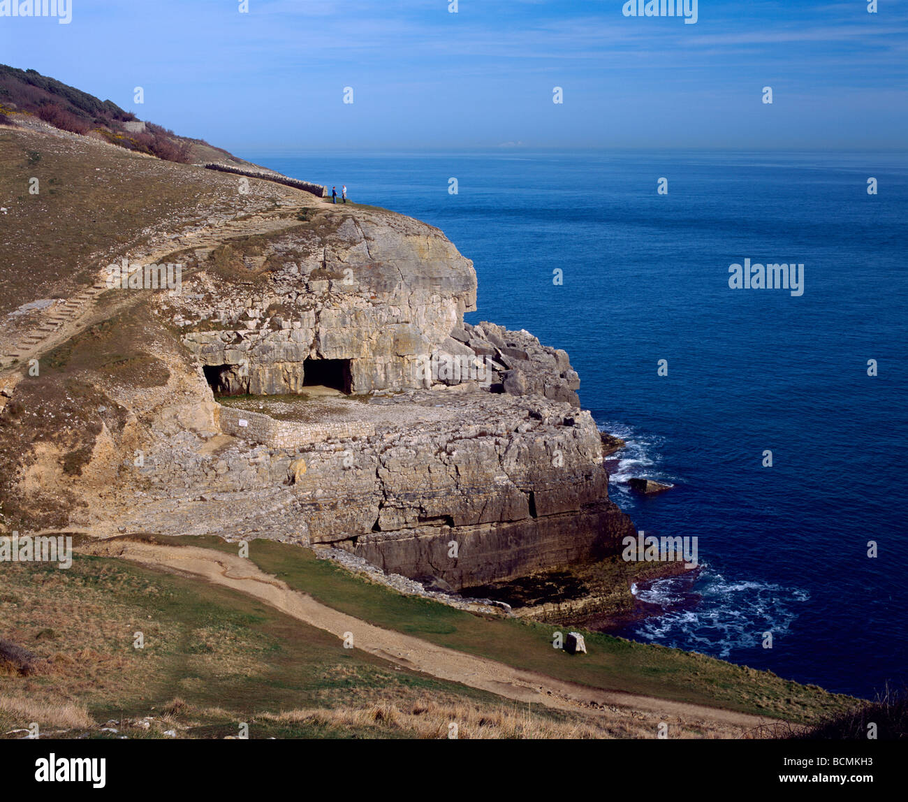 Tilly Whim Caves at Anvil Point on the Dorset Jurassic Coast near ...