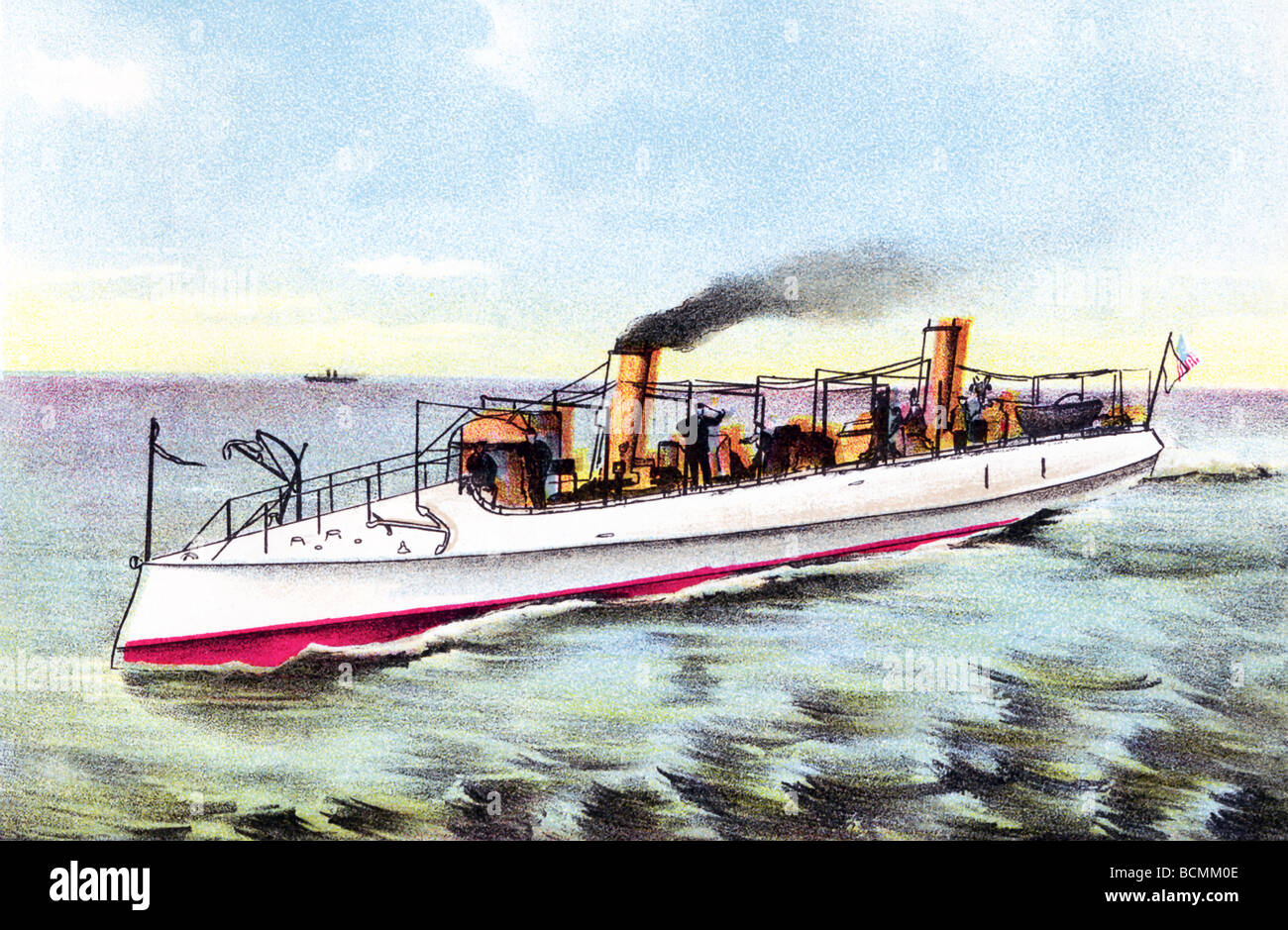 The USS Cushing was the first torpedo boat built for the United States ...