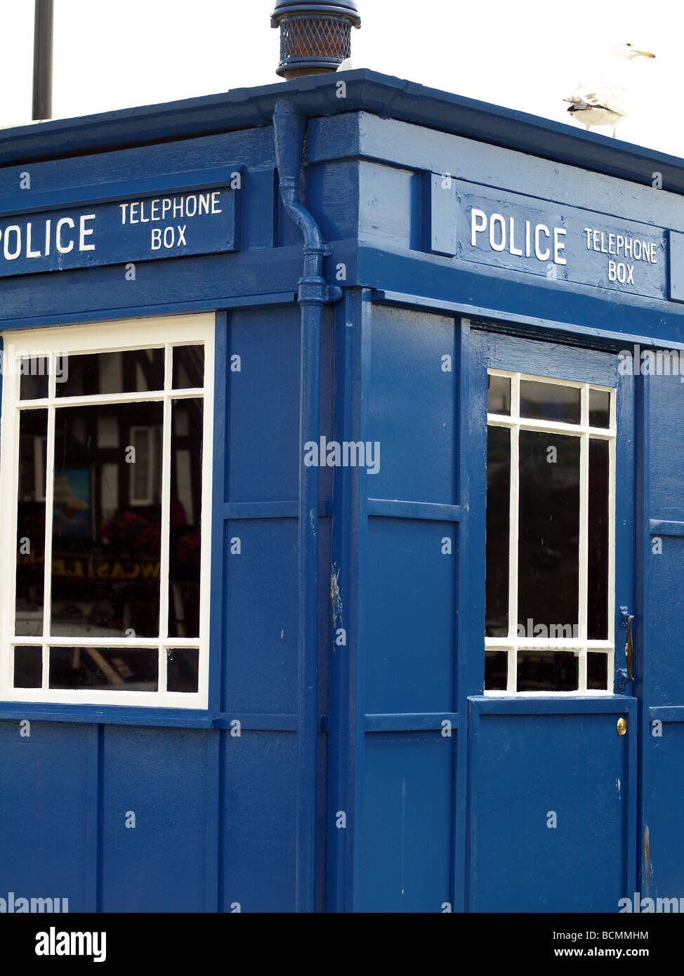 A doctor who police box on the promenade at Scarborough,North Yorkshire ...