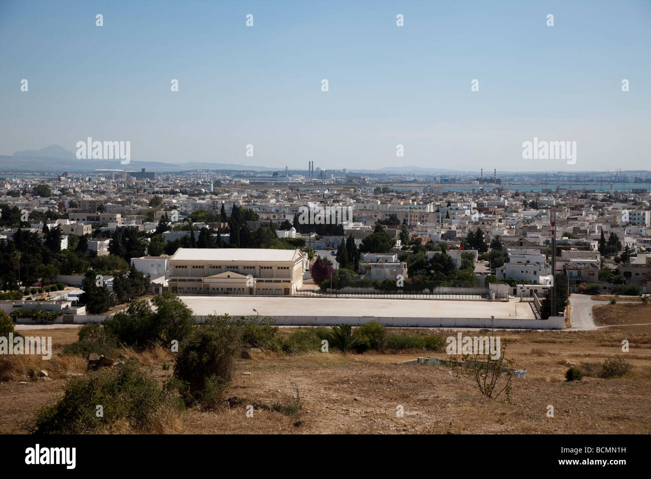 New city of Carthage in Tunisia, viewed from the site of the ancient ...
