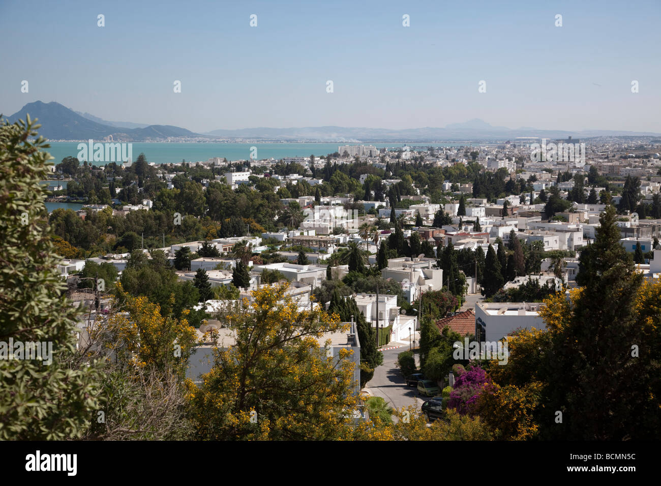 New city of Carthage in Tunisia, viewed from the site of the ancient ...
