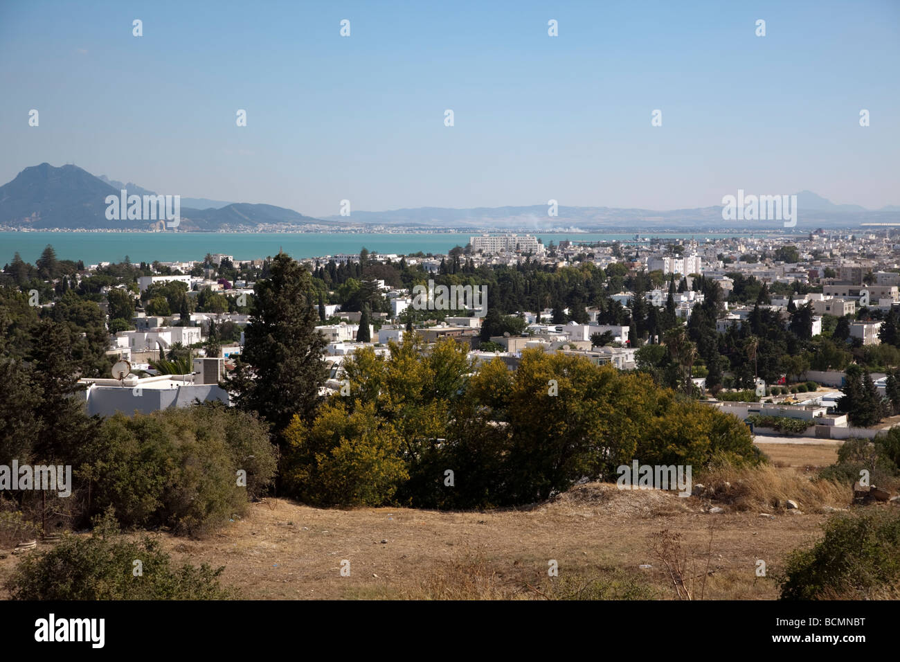 New city of Carthage in Tunisia, viewed from the site of the ancient ...