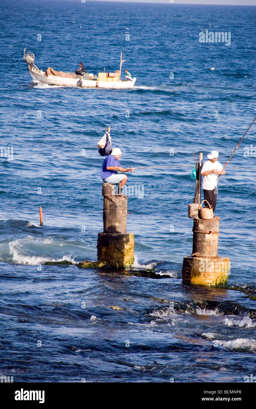 fishing at Manara area beirut lebanon Stock Photo - Alamy