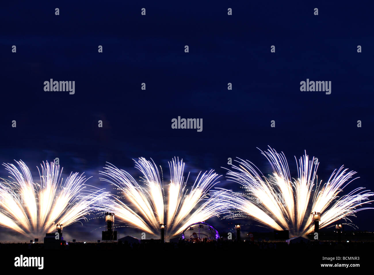 Berlin Fireworks during the Pyromusikale at the closed airport Berlin ...