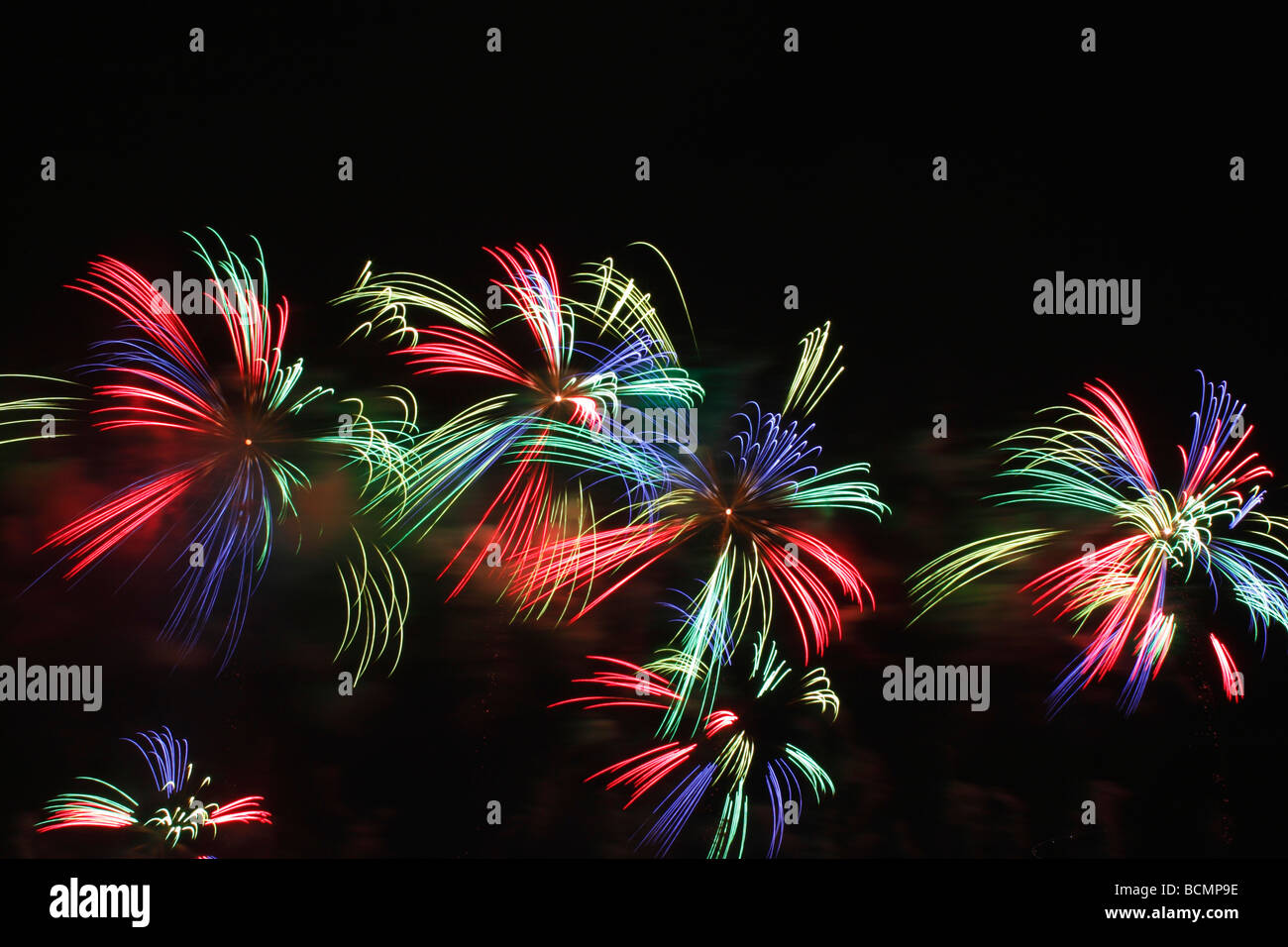 Berlin Fireworks during the Pyromusikale at the closed airport Berlin ...