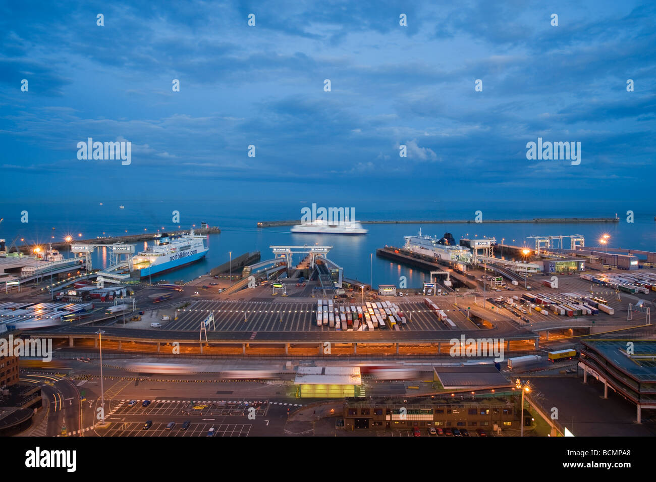 Eastern docks and Ferry Port Dover Kent UK Cliffs of Cap Blanc Nez and ...