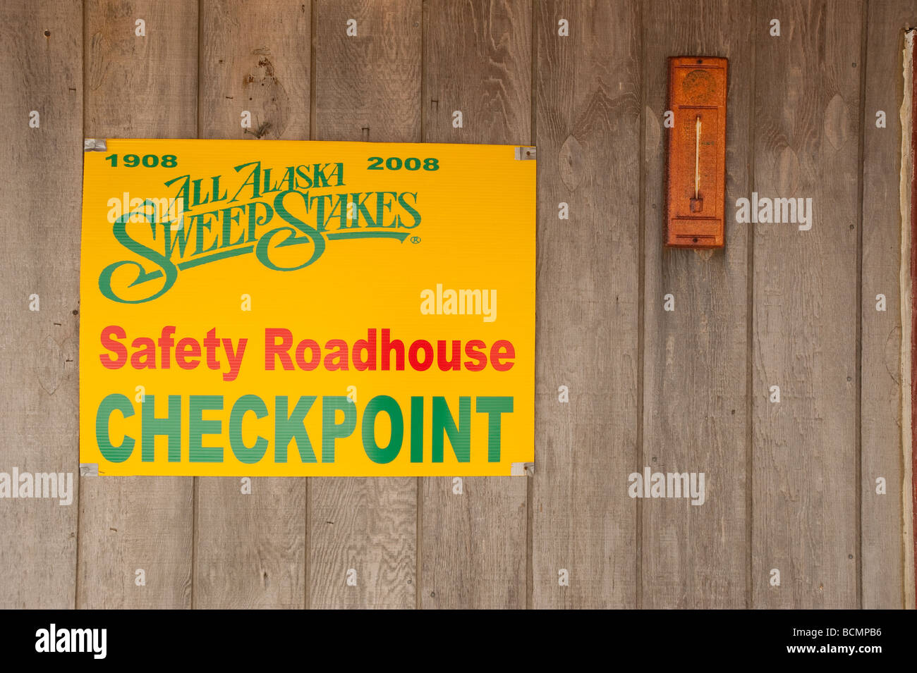 SAFETY ROADHOUSE CHECKPOINT SIGN Stock Photo - Alamy