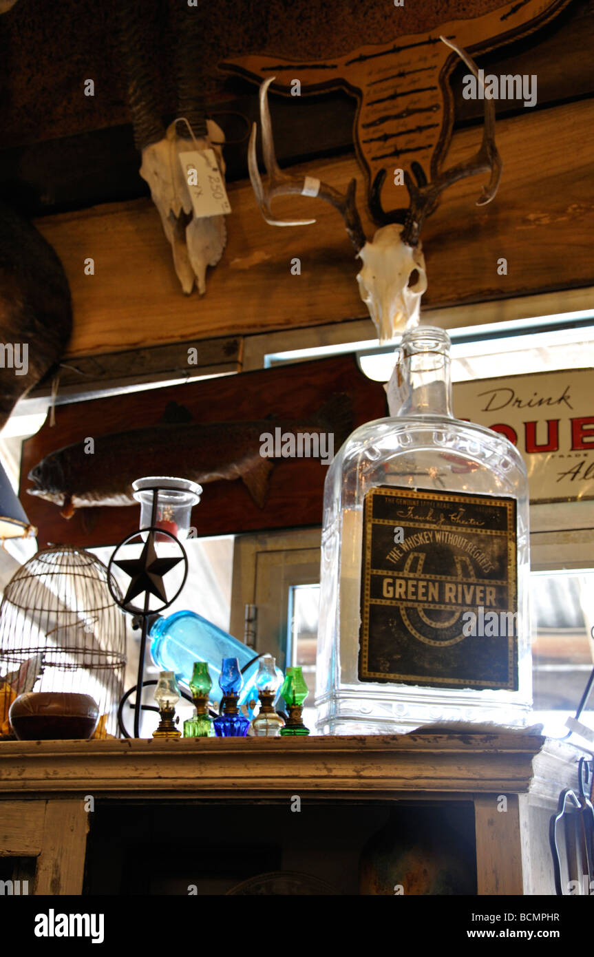 Old Green River Whiskey bottle in antiques store in Fort Worth, Texas ...