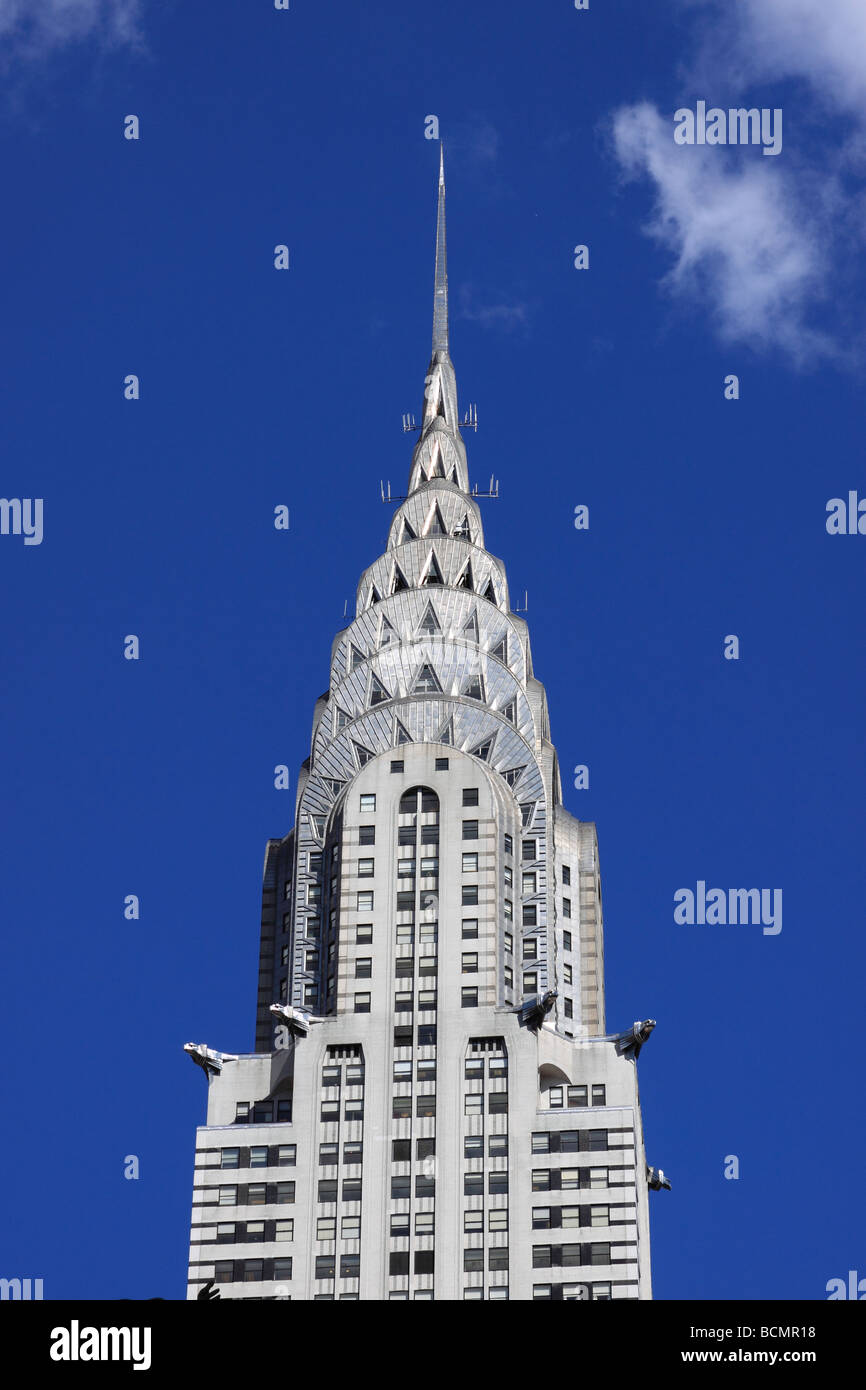 The upper section of the Chrysler building, New York City USA Stock ...