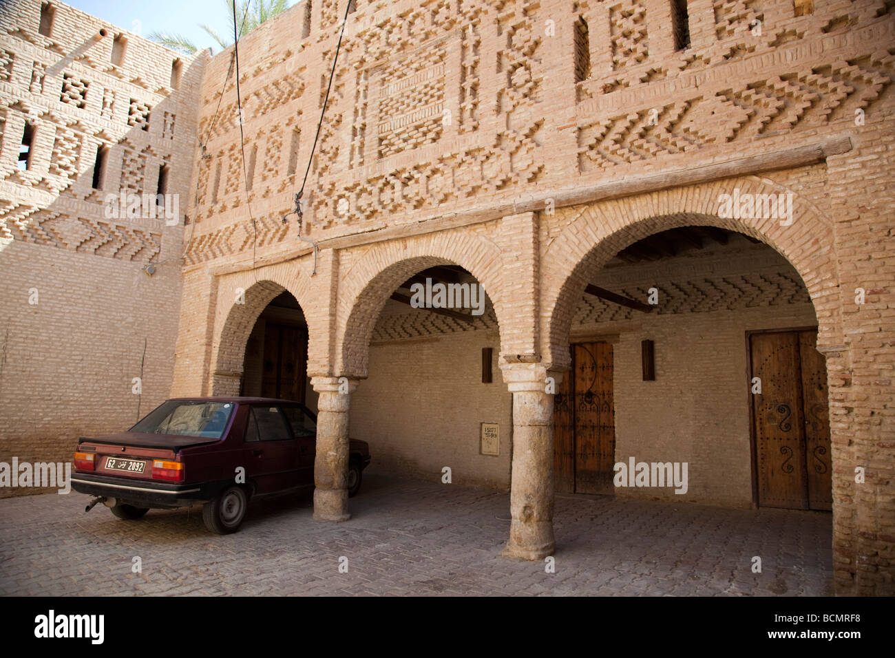 The 14th century Ouled El Hadef quarter in Tozeur is constructed in the ...