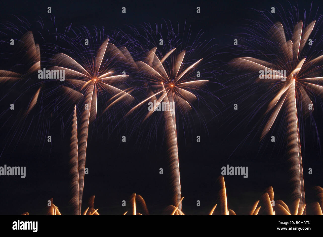 Berlin Fireworks during the Pyromusikale at the closed airport Berlin ...