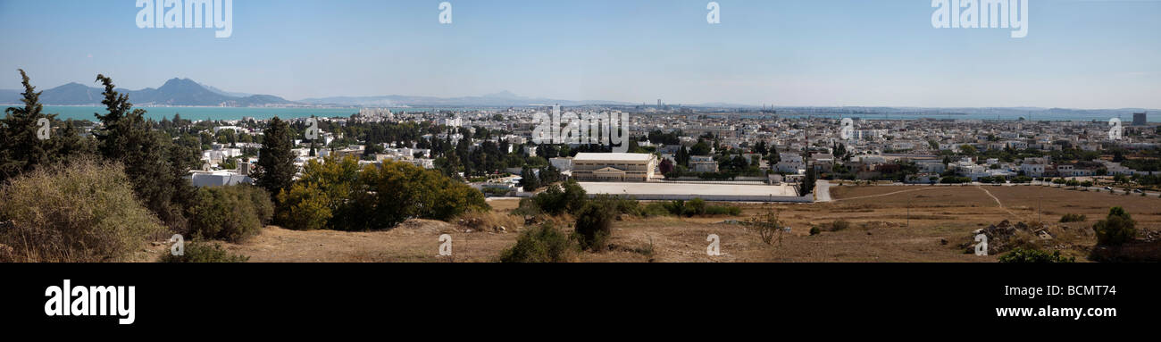 Panorama of the new city of Carthage in Tunisia, viewed from the site ...
