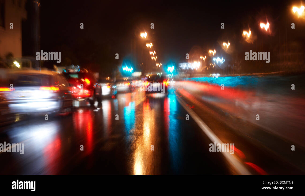 Driving night blurred vision hi-res stock photography and images - Alamy
