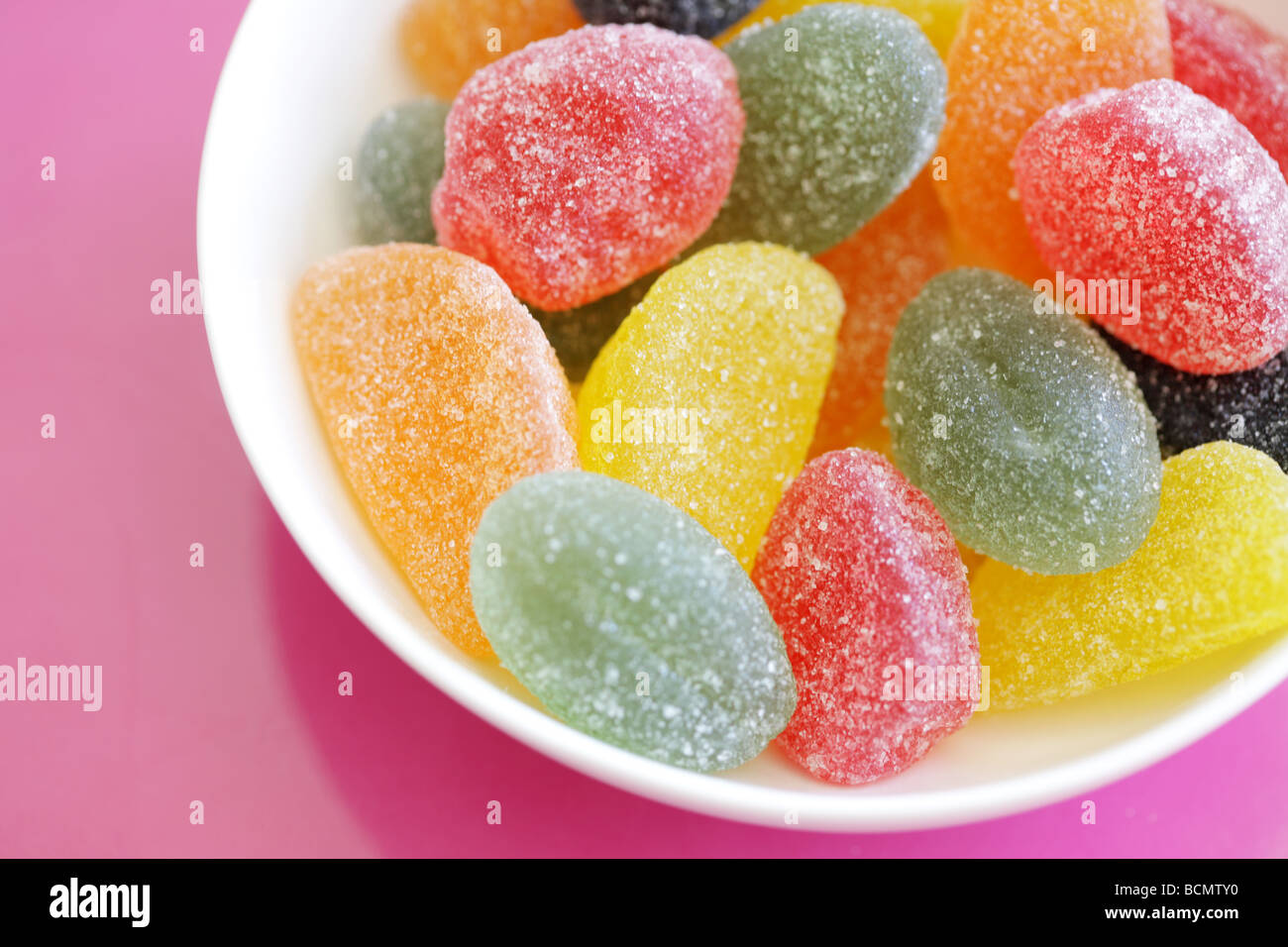 Bowl of Fruit Jellies Stock Photo - Alamy