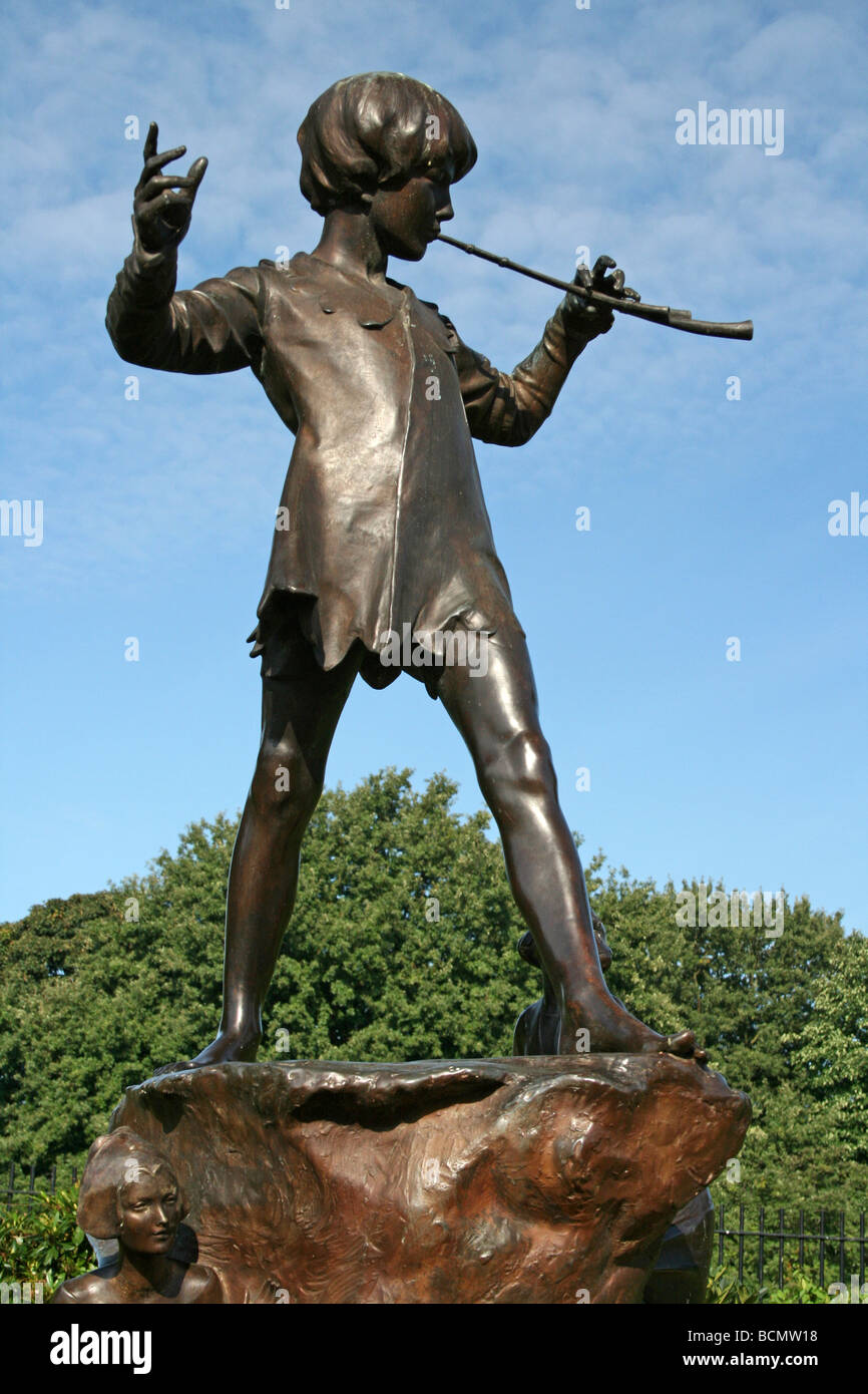 Peter Pan Statue Taken In Sefton Park, Liverpool, England, UK Stock ...
