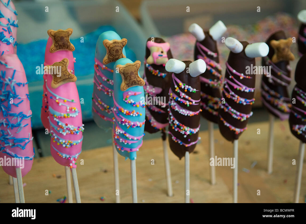 Decorated sweets in a food market in Tokyo Japan Stock Photo - Alamy