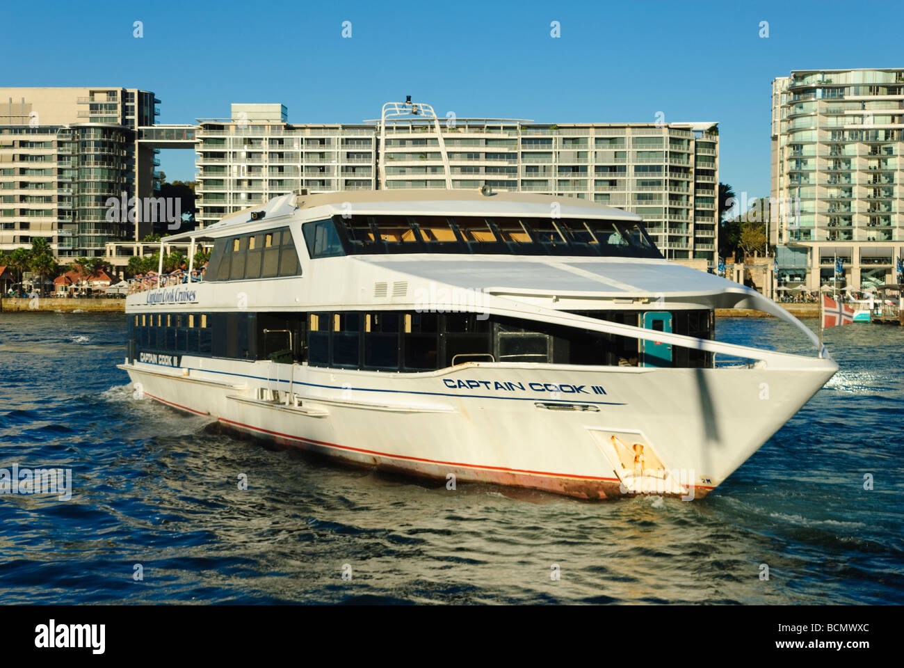 Large harbour tour boat Stock Photo - Alamy