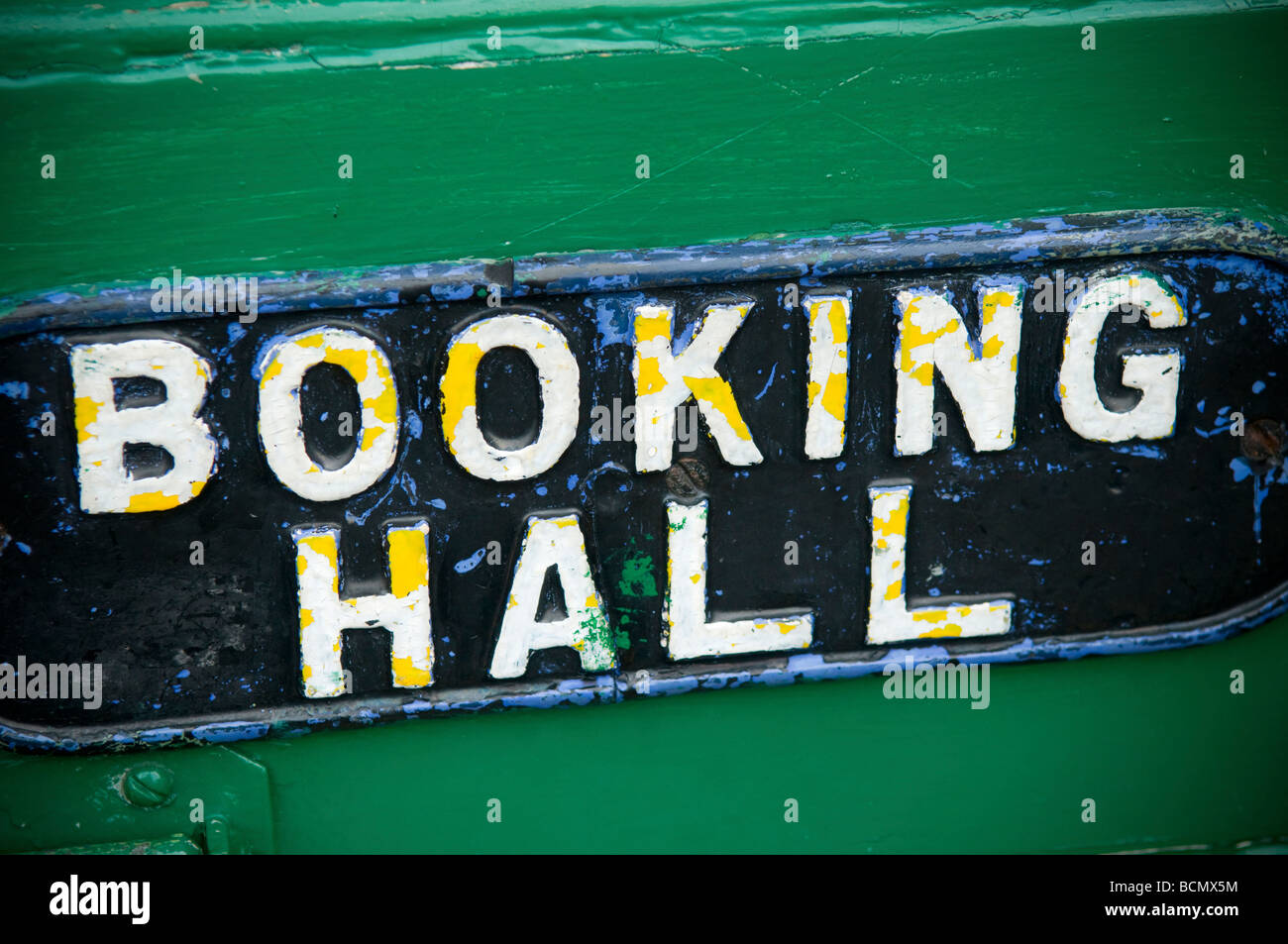 Old sign outside the 'Booking Hall' entrance to the East Anglian ...