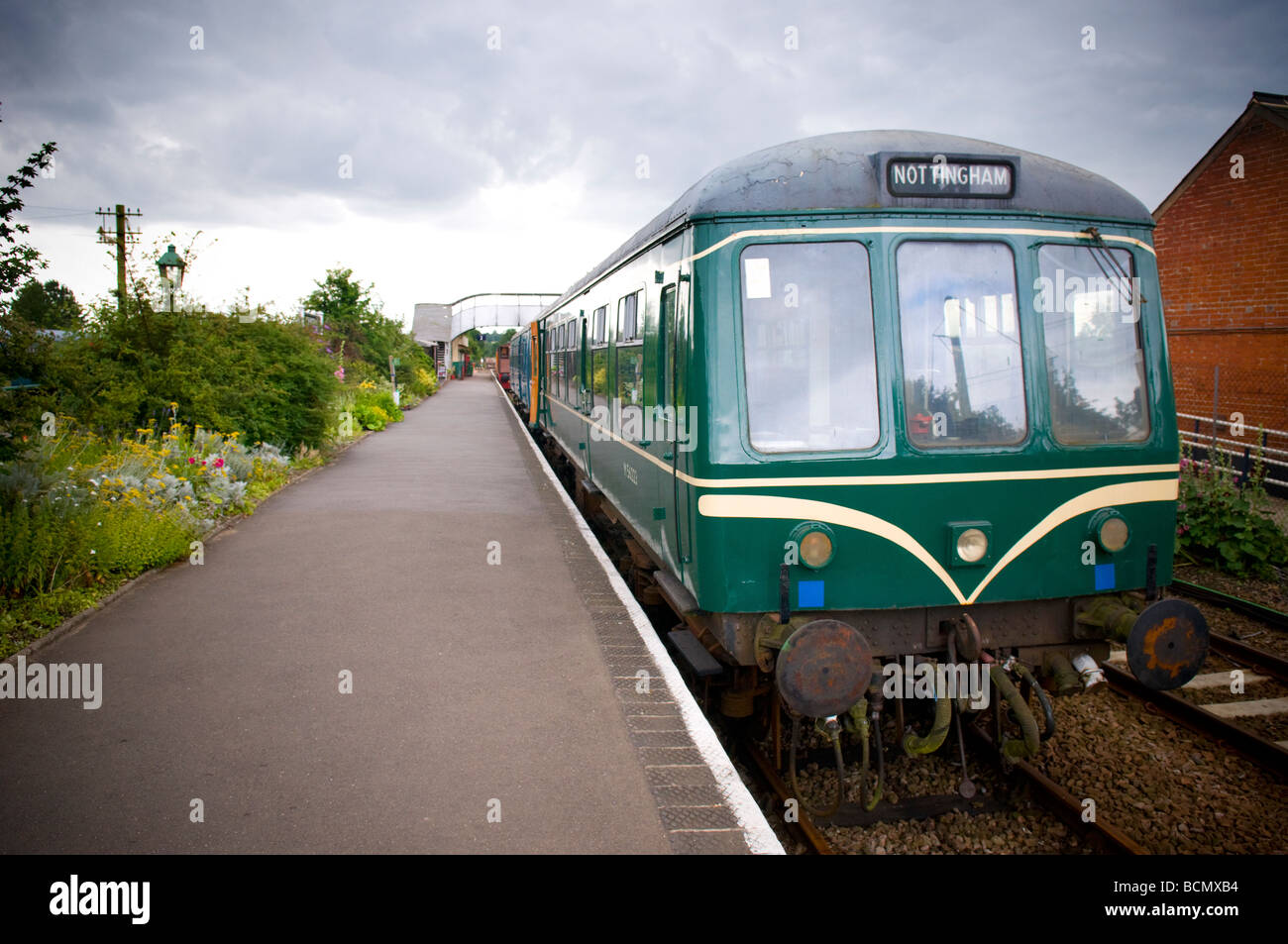 Train standing at platform at East Anglian Railway Museum, Chappel ...