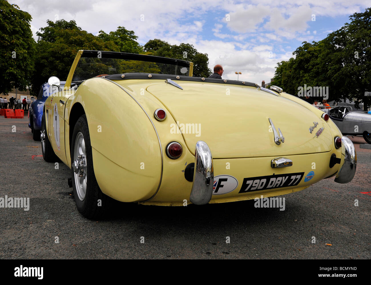 Rear end closeup shot of a 1960 Austin Healey 3000 Mk1 at the Bressuire ...