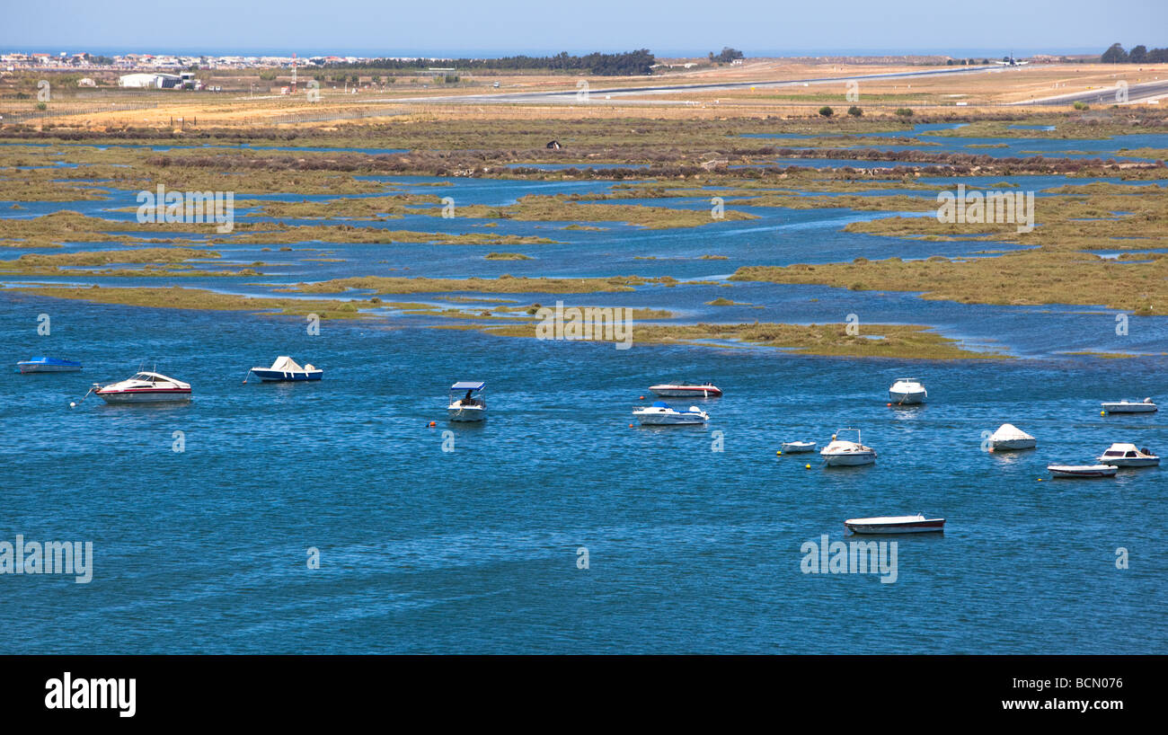 Ria Formosa lagoon, natural park in the Algarve off Faro, Portugal ...