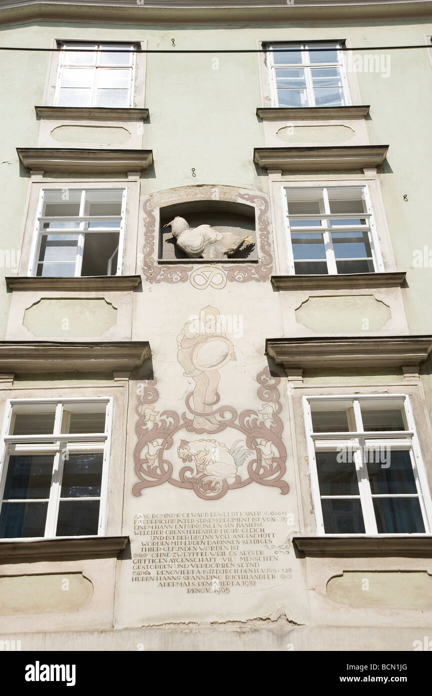 Wien Schönlaterngasse Basiliskenhaus Vienna Basilisk House Stock Photo ...