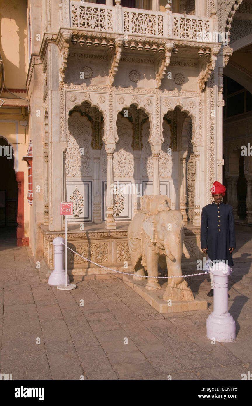 City Palace,Citadel, Marble Elephant, Guard, Main Entrance to Walled ...