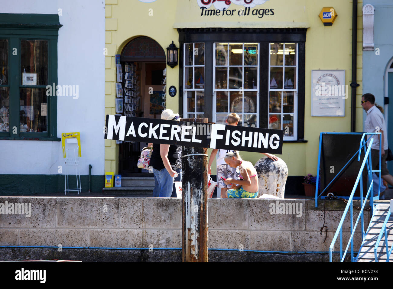 Sign saying Mackerel Fishing Stock Photo - Alamy