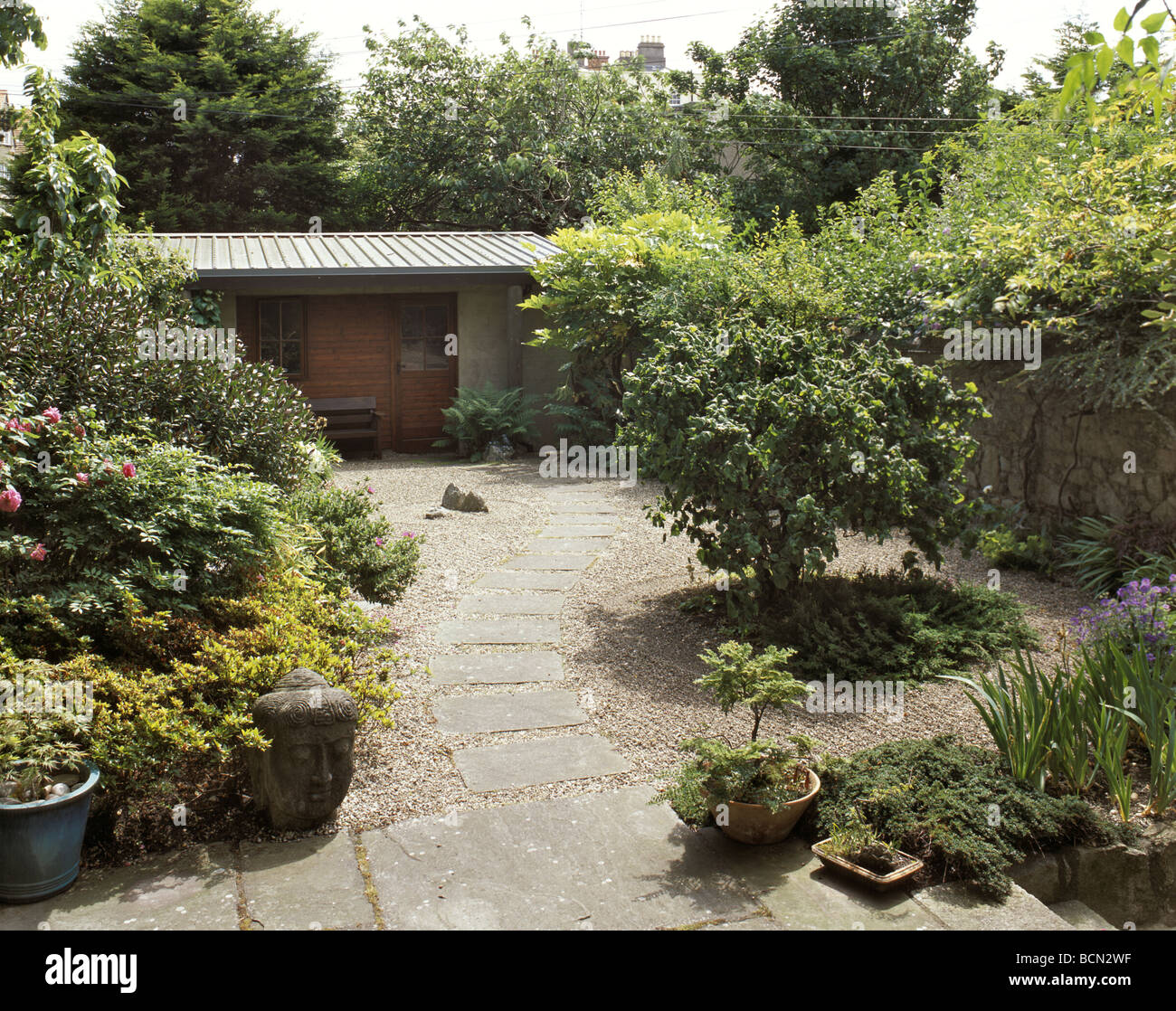 Garden in backyard Stock Photo - Alamy