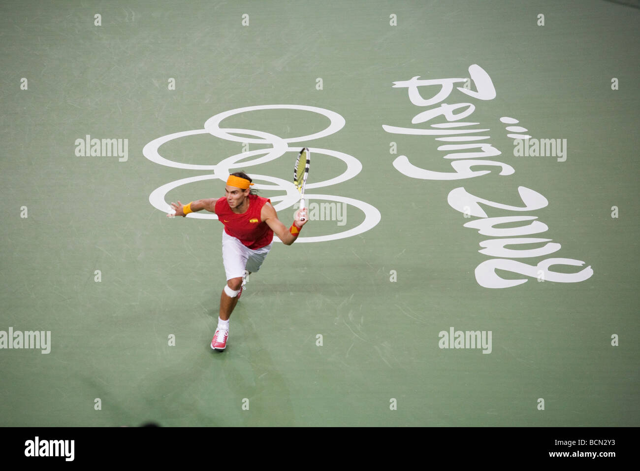 Foreign tennis player competing during Good Luck Beijing games, Beijing ...
