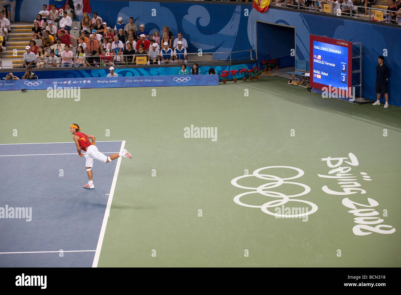 Foreign tennis player competing during Good Luck Beijing games, Beijing ...