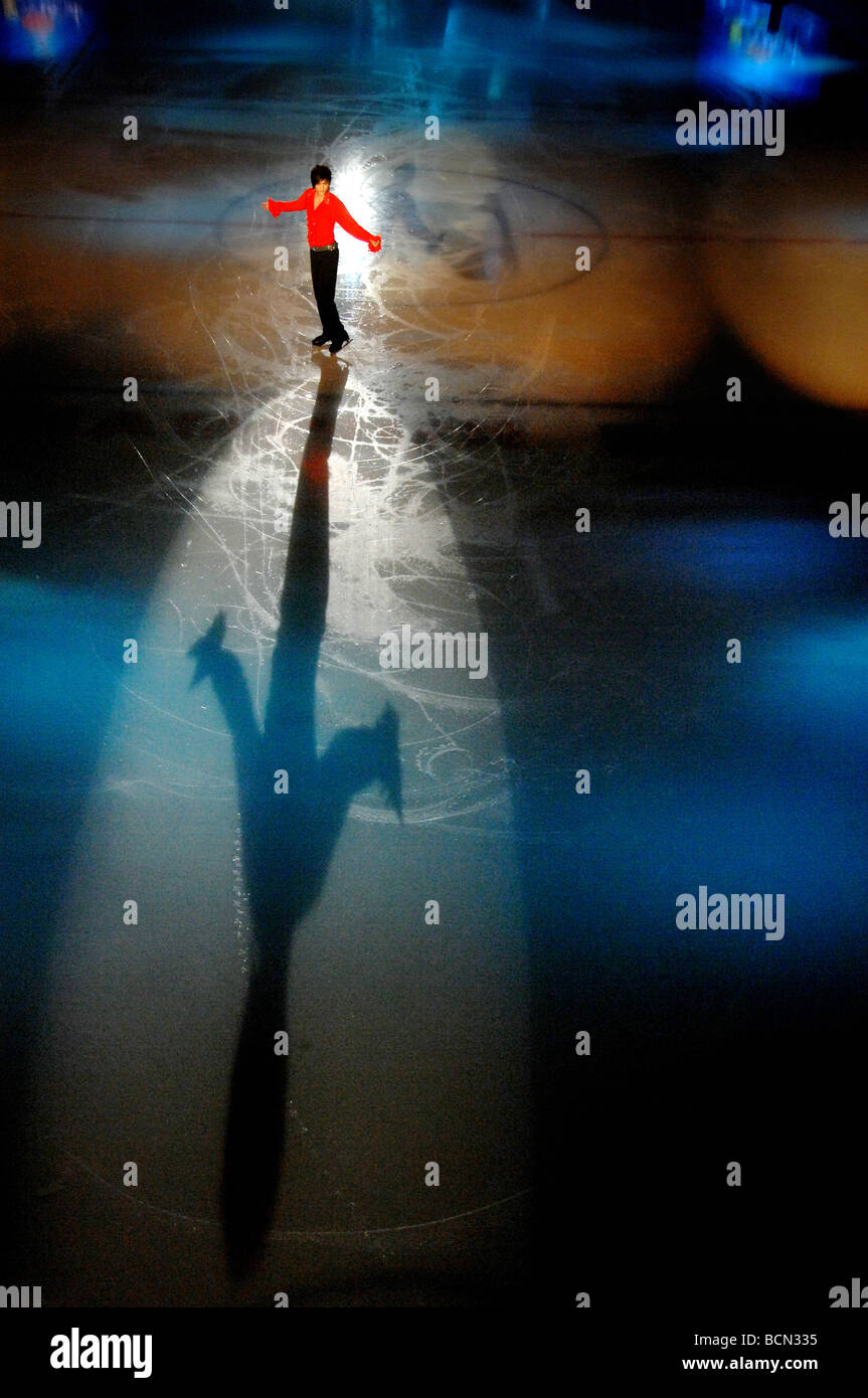 Ice skating performance in Shanghai Stadium, Shanghai, China Stock ...