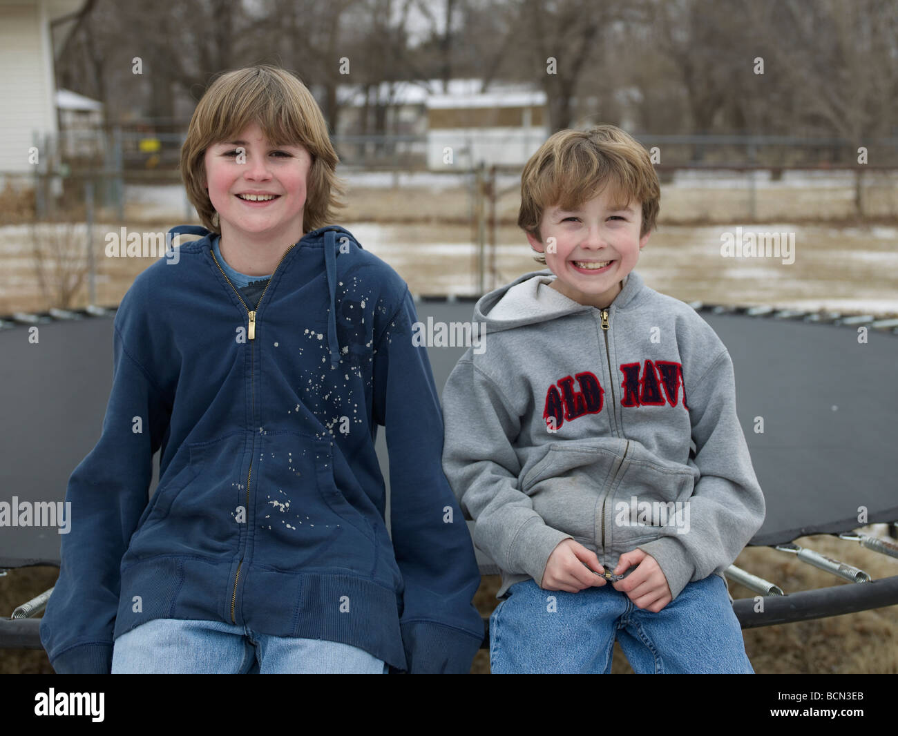 Portrait of Two Boys Stock Photo - Alamy