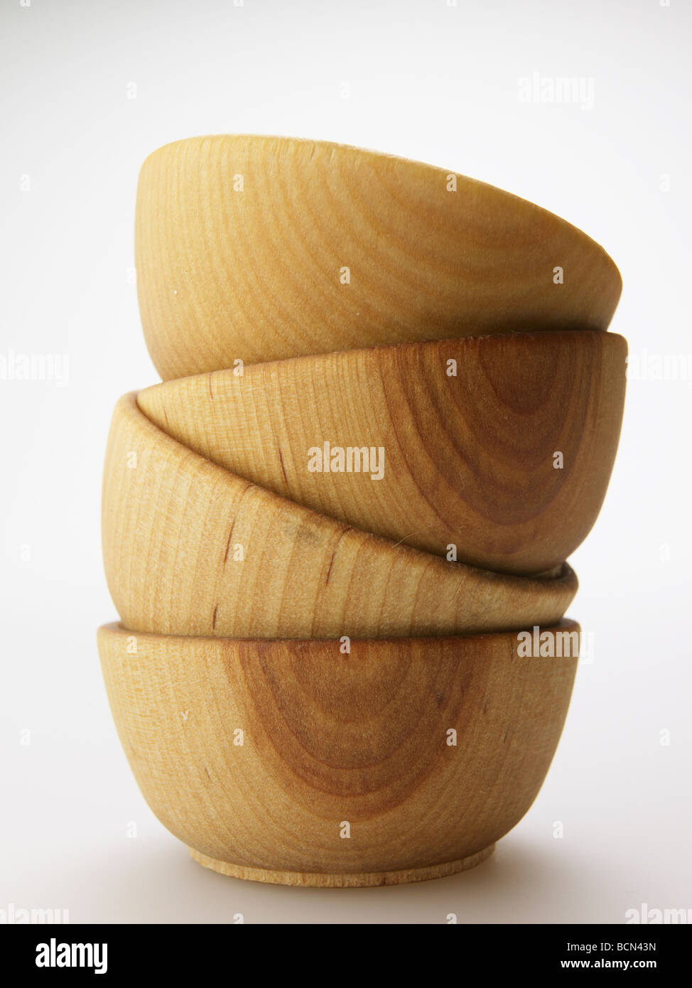 Stack of Four Wooden Bowls Stock Photo - Alamy