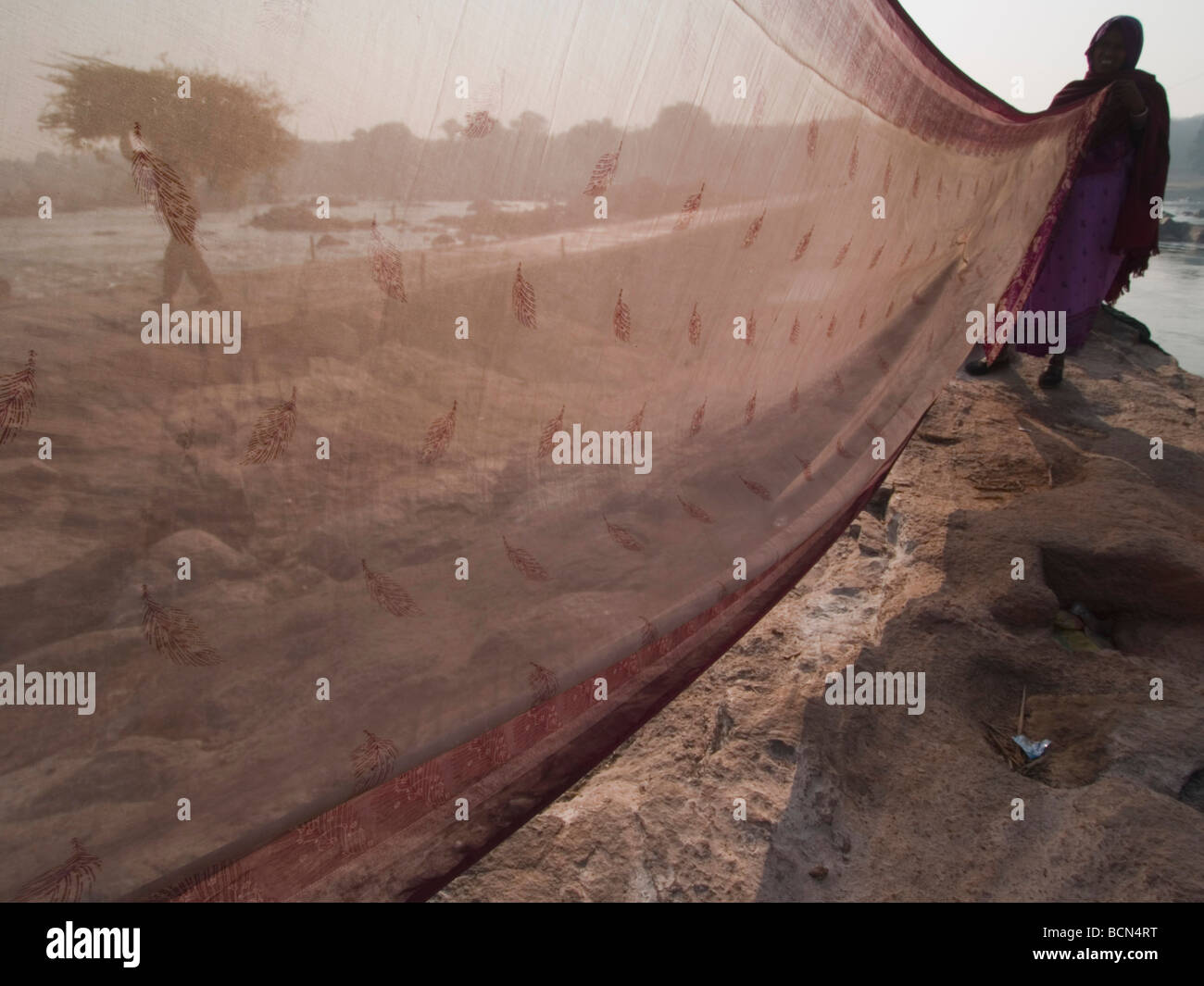 Fabric billowing in India Stock Photo - Alamy