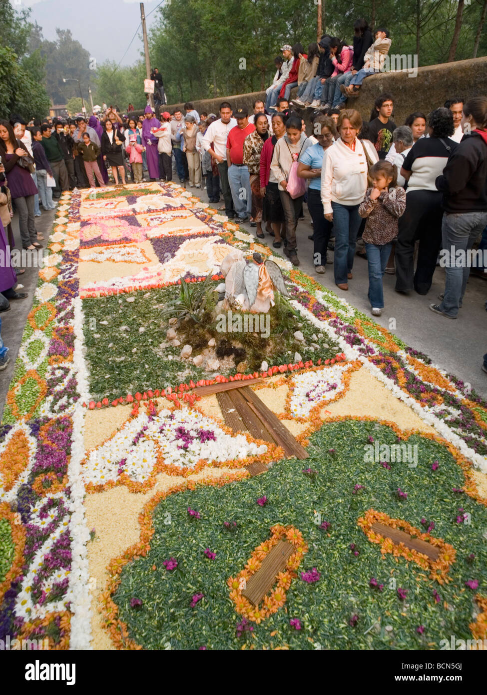 Alfombras carpets made for ritual part of Easter procession Stock Photo ...