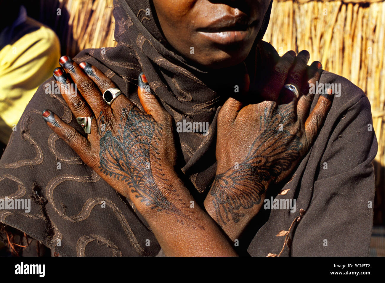sudan nubia Decorations with the henna tamnar Stock Photo - Alamy