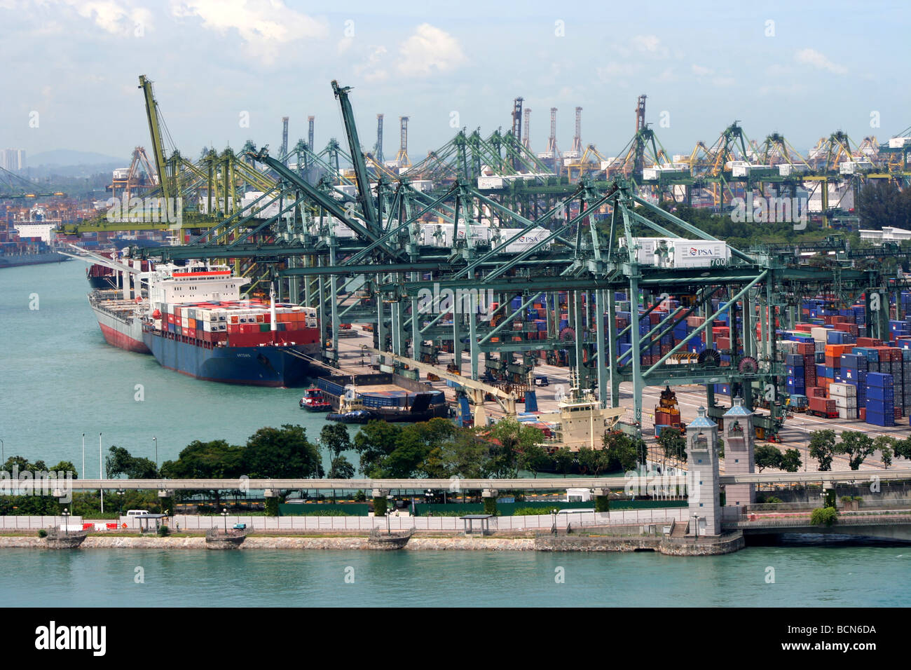 elevated view of Port of Singapore April 2008 Stock Photo - Alamy