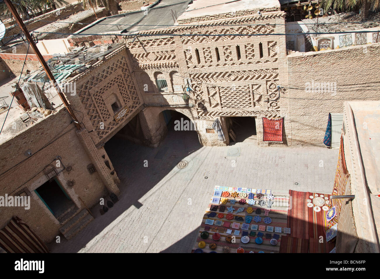The 14th century Ouled El Hadef quarter in Tozeur is constructed in the ...