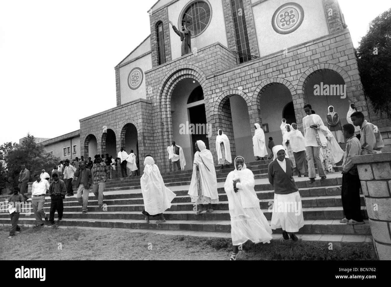 ethiopia tigray Adigrat faithful praying in the Medhan Alem church ...