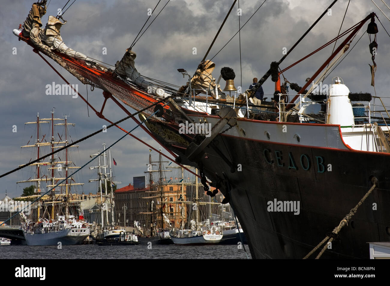SEDOV sail ship at Neva river during TALL SHIP S RACES St Petersburg ...