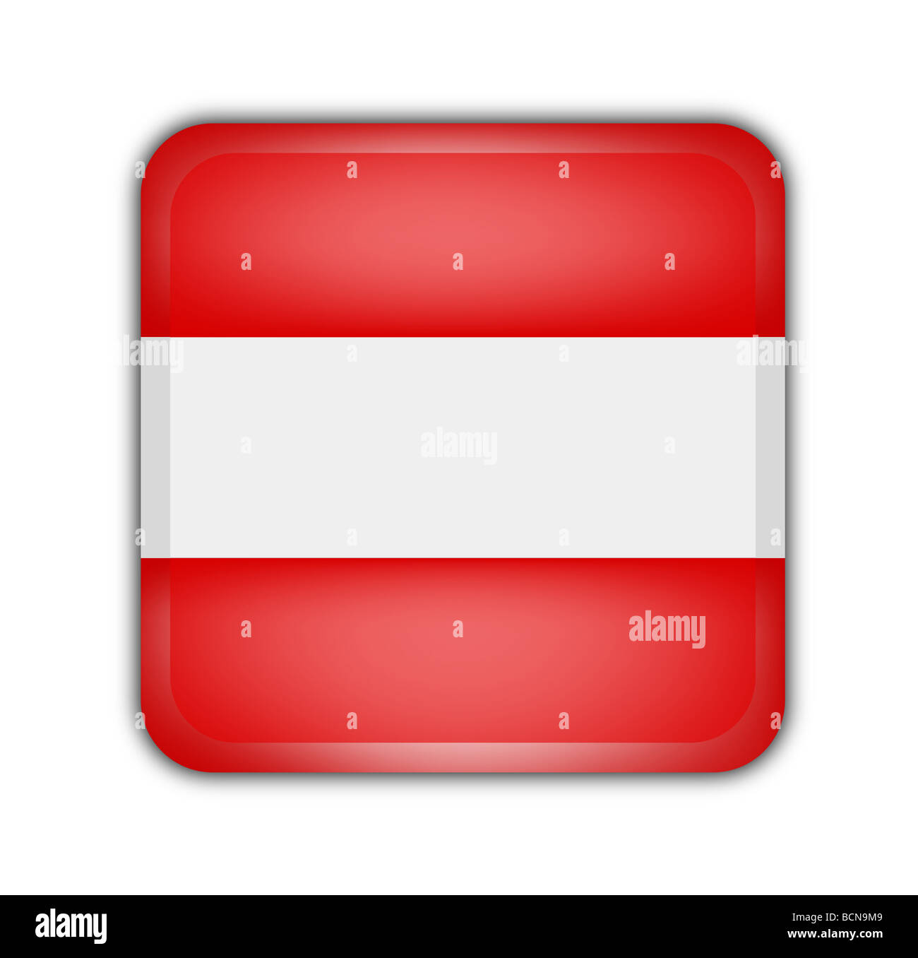 flag of austria square button on white background Stock Photo - Alamy