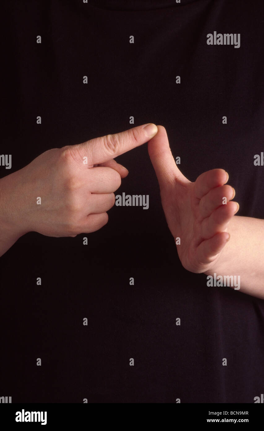 Sign language- Letter A Stock Photo - Alamy